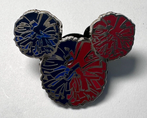 Disney Mickey Head Red Blue Cheerleading Pom Pom Pin 69292 | eBay