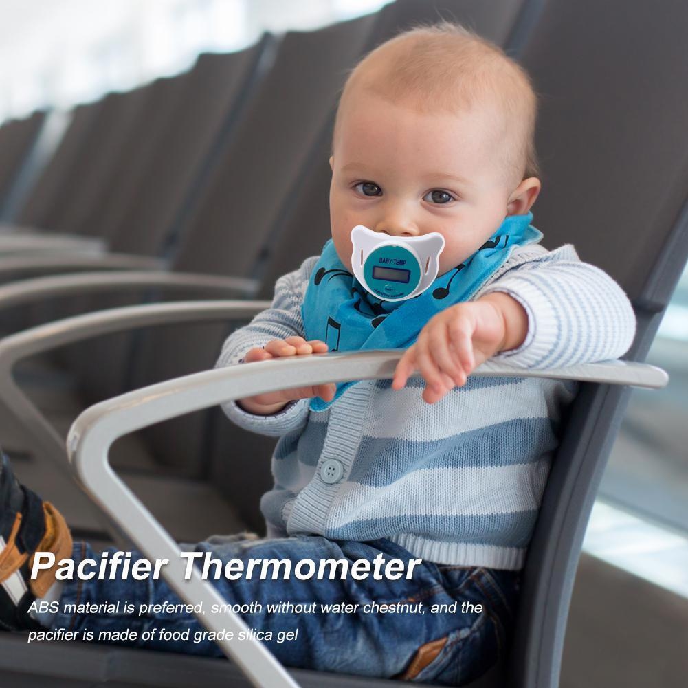 Food Grade Silica Baby Pacifier Temp Measuring Fever Alarm (Blue ...