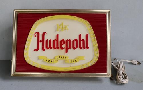 Vintage HUDEPOHL BEER Light Up Wall or Counter Bar Sign | eBay