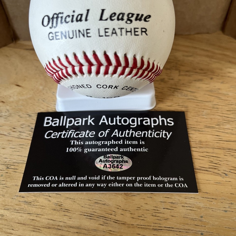 Bobby Shantz Signed Rawlings Official League Baseball Cubs Yankees A’s ...