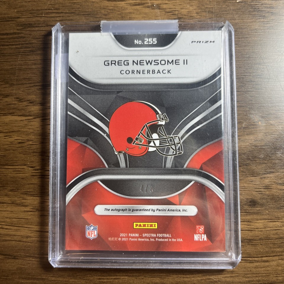 2021 Panini Spectra Neon Splatter Prizm /8 Greg Newsome II #255 Rookie ...