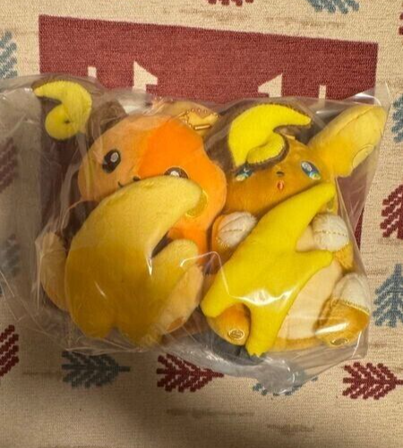 Pokemon Center magnet pair mascot plush keychain Raichu Alolan Raichu ...
