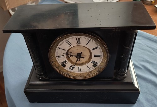 Lombardia cast iron mantle Clock, Kroeber Clock Co. Late 1800's | eBay