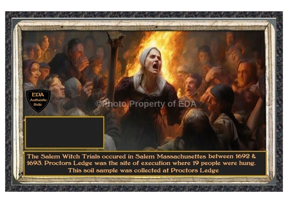 Framed Salem Witch Trials Relic Soil Sample w/ COA Proctors Ledge ...