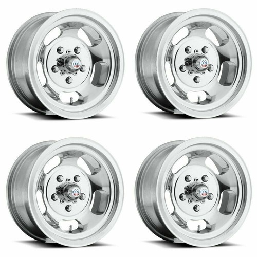 Set 4 US Mag U101 Indy 15x8 6x5.5 High Luster Polished Wheels 15" -12mm ...