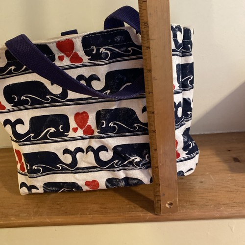 Vintage Pappagallo Canvas Beach Bag Whale Heart Pattern Travel VTG ...