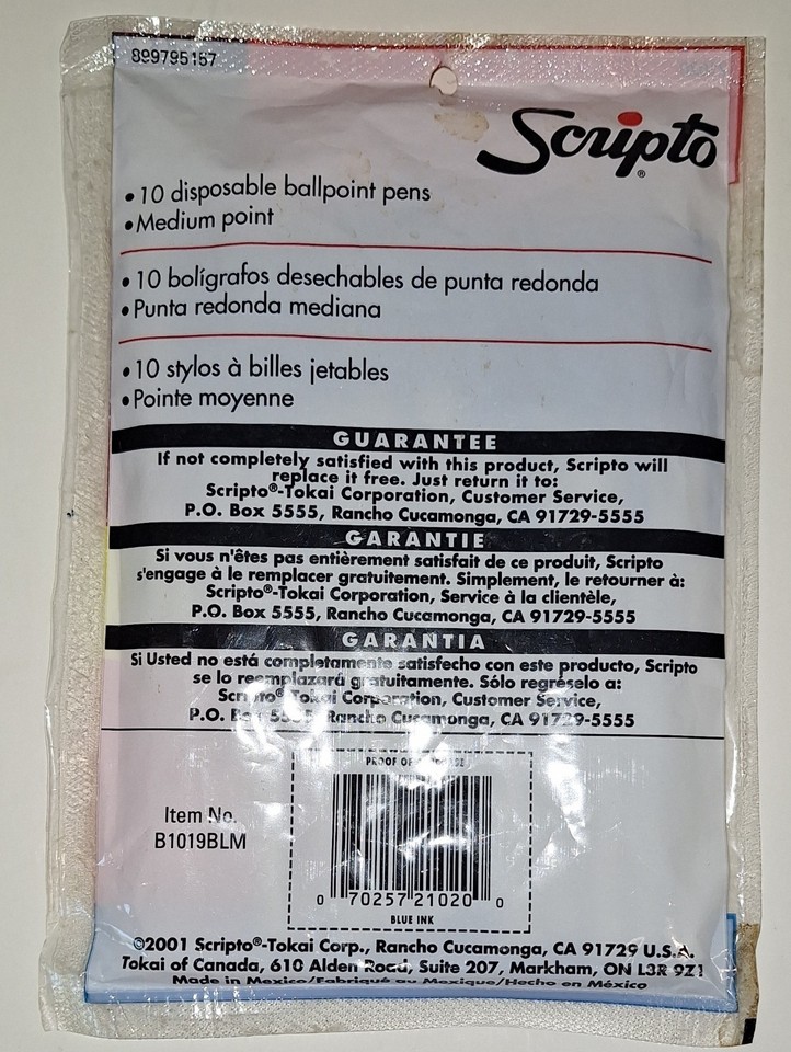 Scripto Blue Ink Stick Pens NIP 10 Vintage Medium Point | eBay