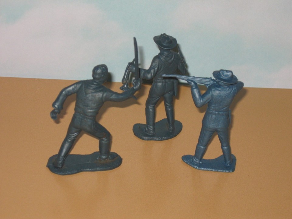 MARX 60mm METALLIC BLUE CAVALRY SOLDIERS VINTAGE 1950s FORT APACHE ...