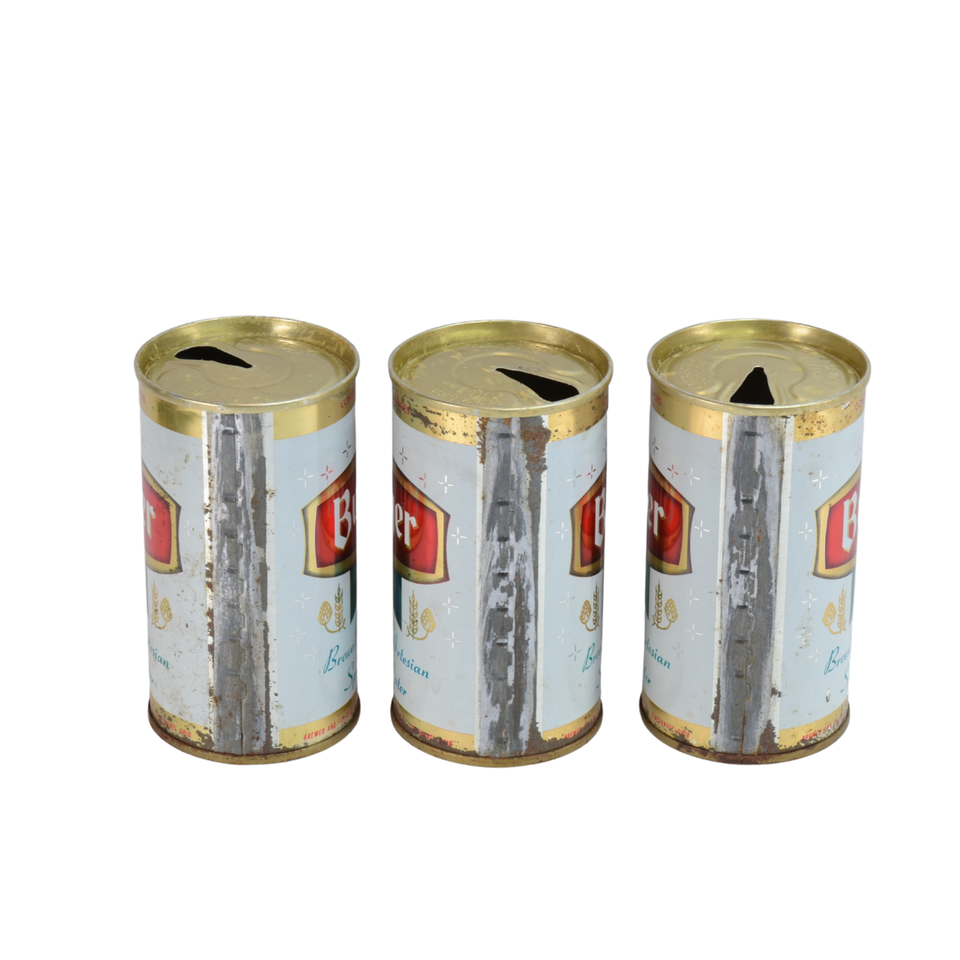 3 Burger Vintage Beer Cans Pull Tab Straight Steel Wide Seam Empty 35-4 ...