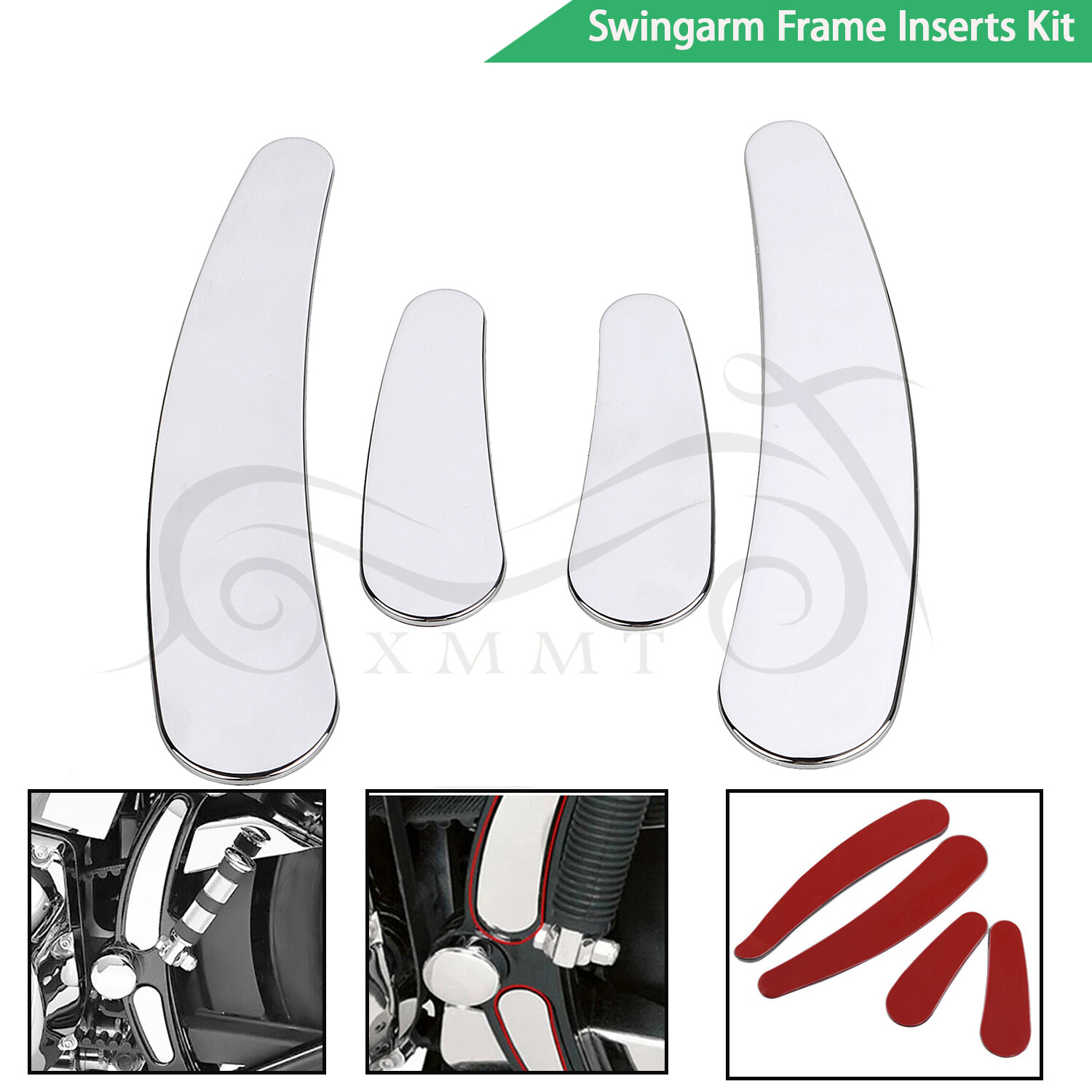 Chrome Curved Swingarm Frame Insert Fit For Harley Softail 1984-2007 ...