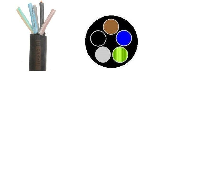 5 Core Rubber Cable 3 Phase H07RN-F HO7RNF 4mm Heavy Duty Site ...