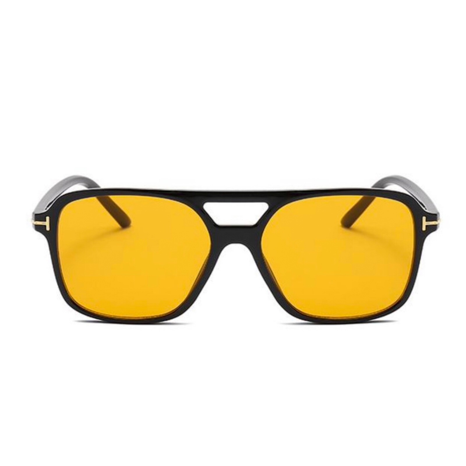Large Oversized Men Women Trendy Yellow Lens Aviator Retro 70's ...