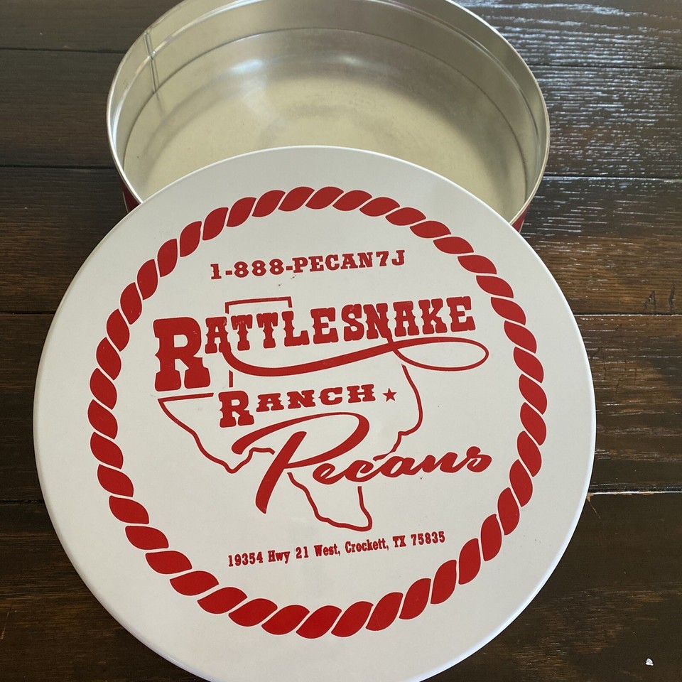 Vintage Rattlesnake Ranch, Pecans, Tin Red, And White Nice Condition | eBay