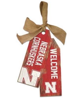 Nebraska Cornhuskers Wooden Welcome Team Tags Sign by Fan Creations-New ...