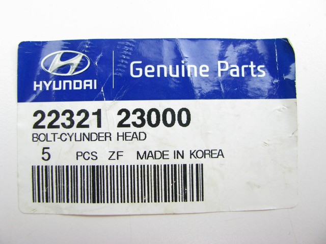 (5 Pcs) Genuine Engine Cylinder Head Bolts for Hyundai 2.0l Only ...