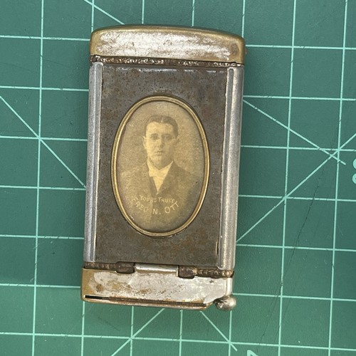 Antique Portrait Match Holder Matchsafe Fred Ott Rochester Beer Hotel ...