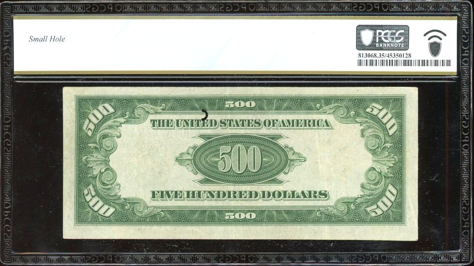 1934 $500 Federal Reserve Note Bill FRN FR-2201 - Certified PCGS 35 ...