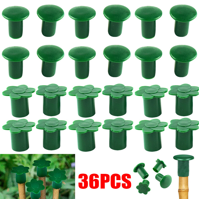 36PCS Garden Rubber Cane Caps Safety Toppers Bamboos Eye Protector End ...