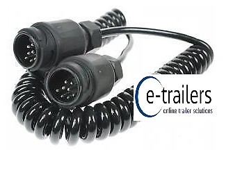 Trailer Curly 'SUZIE' 13 Pin Type Extension Cable Lead 8 Pin Plug 8 ...