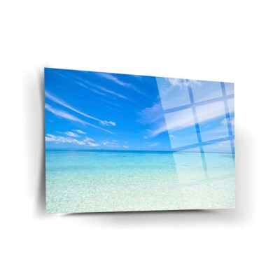 Maldivian Sea Premium Tempered Glass Wall Art, Home Decor Wall Decor ...