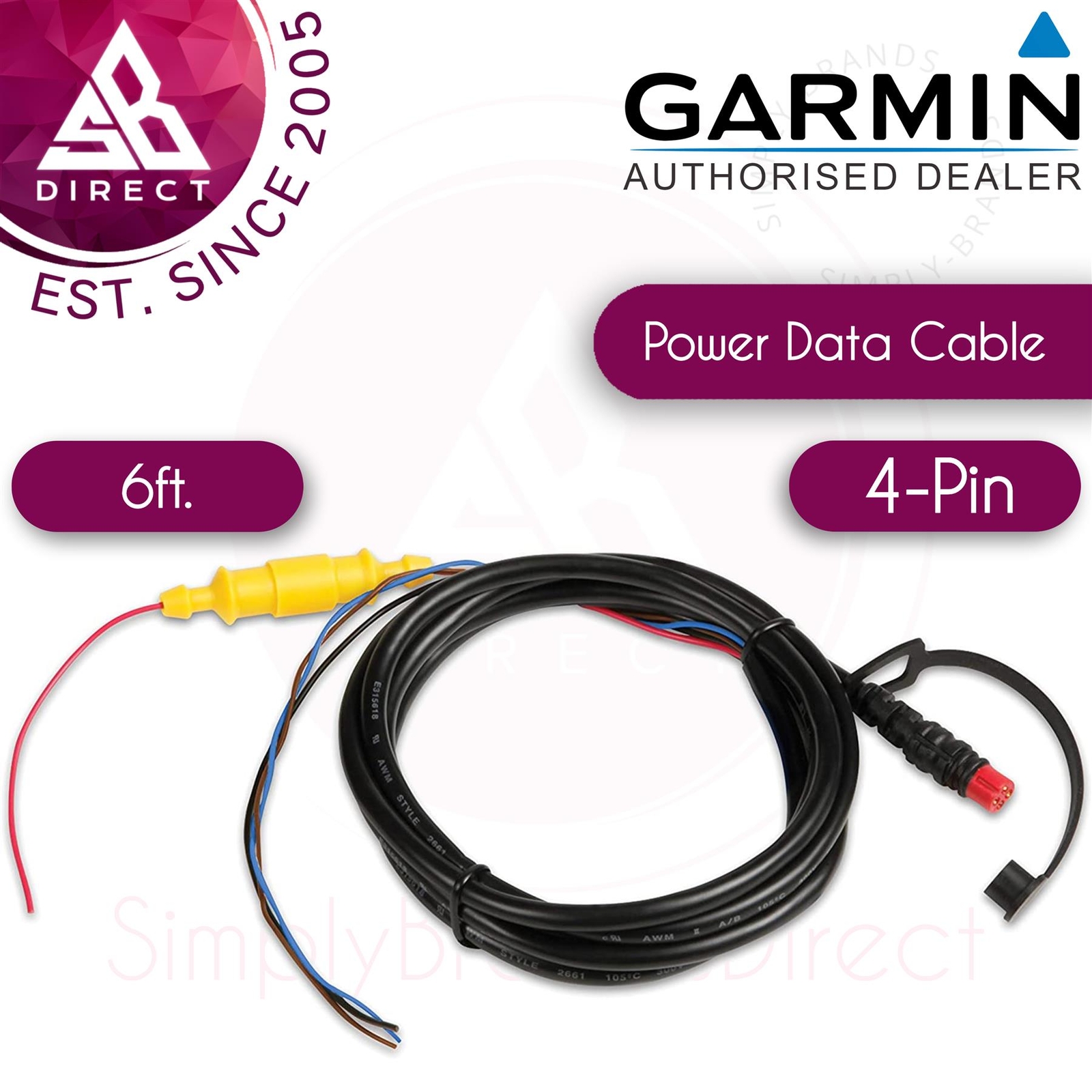 Garmin Striker Series EchoMap 4-Pin Power/Data Cable - 6ft (010-12199 ...