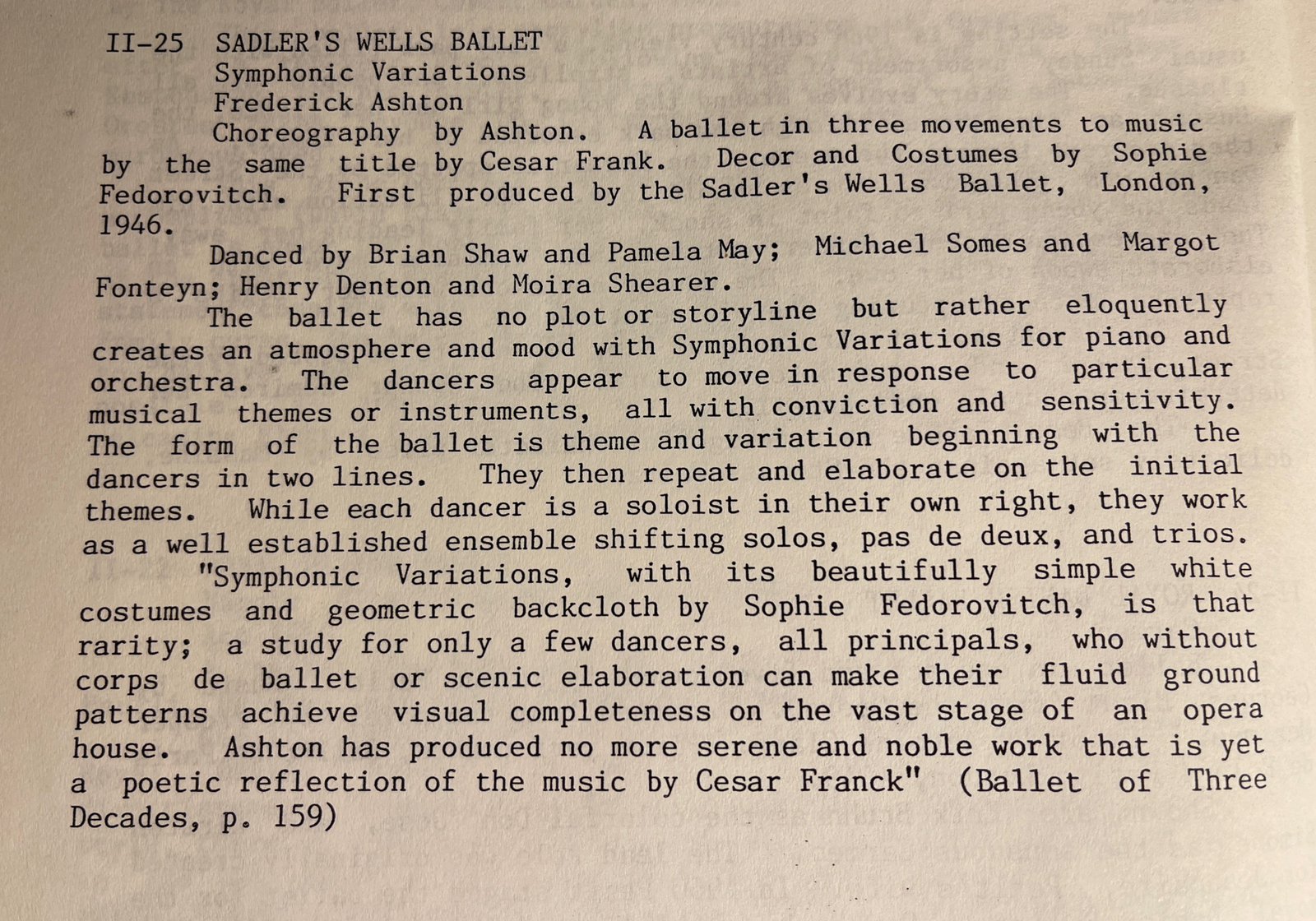 Frederick Ashton Sadler’s Wells Ballet Symphonic Variations 35mm Slide ...