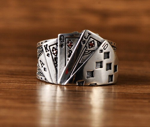 D11 Men's Ring Poker Playing Cards 925 Sterling Silver | eBay Australia