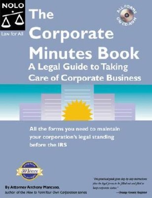 The Corporate Minutes Book - Paperback By Mancuso, Anthony - GOOD ...