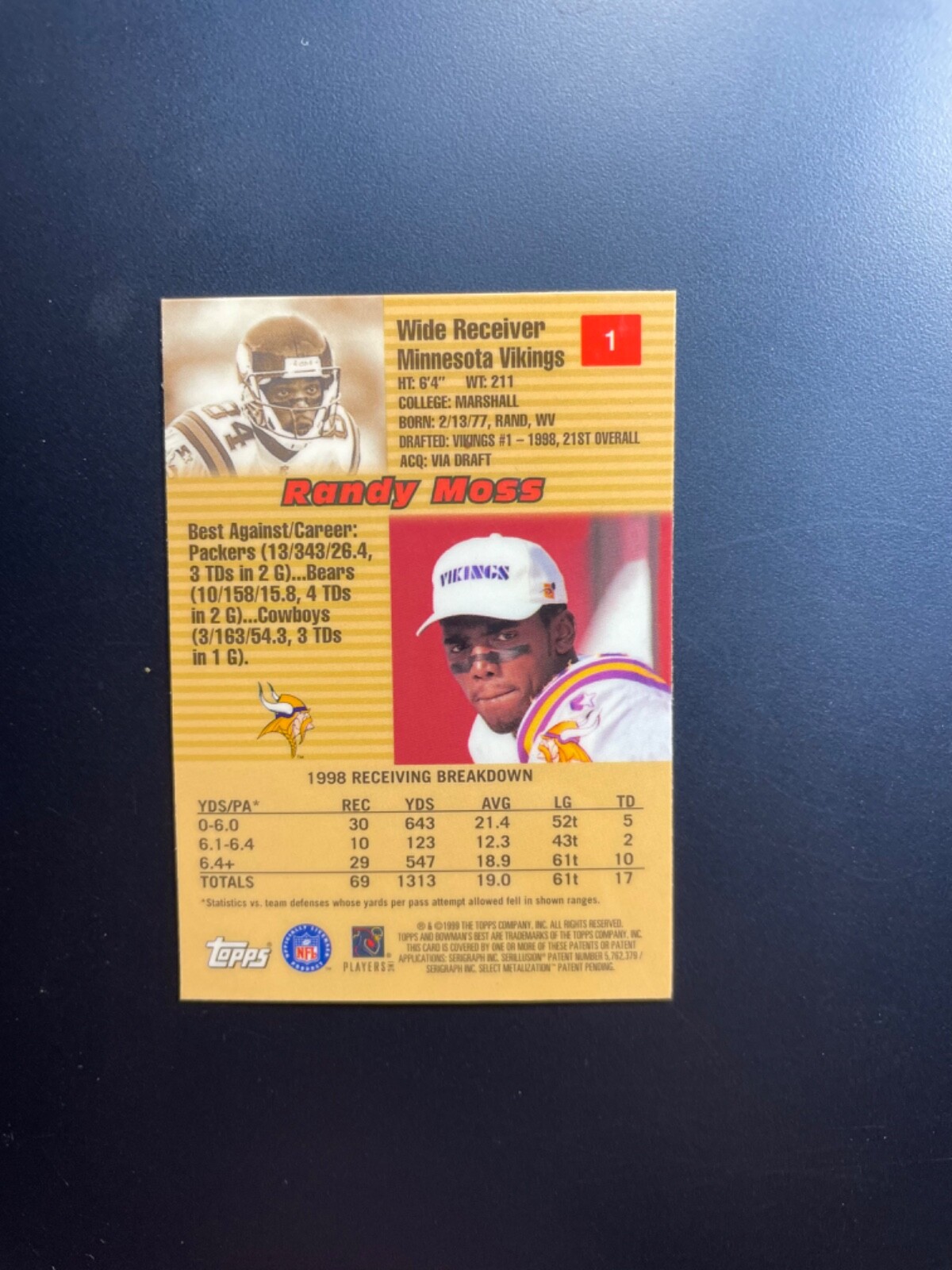 1999 Bowman's Best - #1 Randy Moss for sale online | eBay