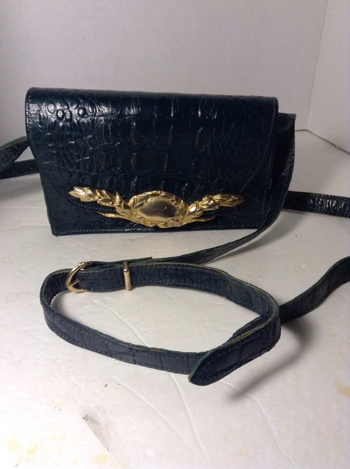Vintage Glenn Miller For Ann Turk Alligator -Embossed Bag Whit Gold ...
