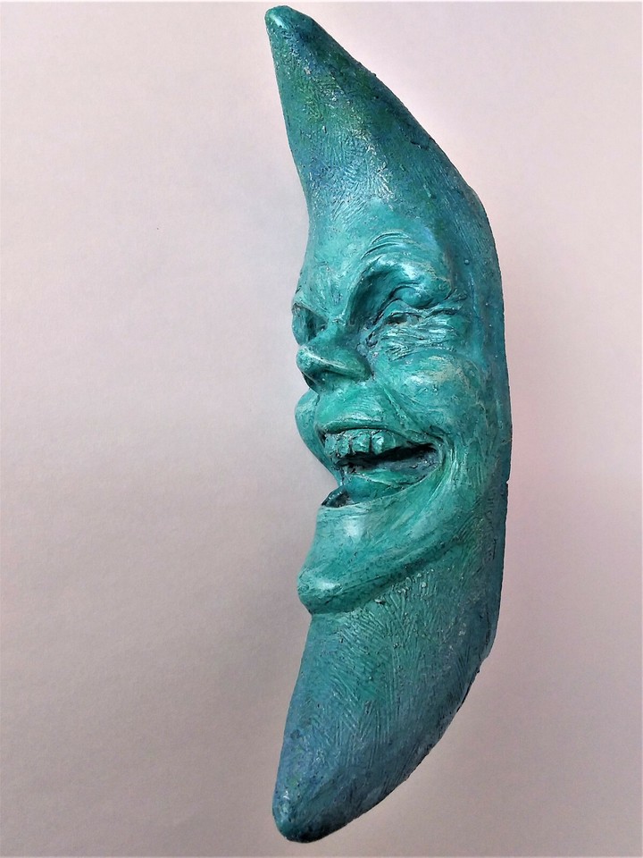 Classic 9" Handmade Laughing Moon Wall Sculpture, Weatherproof and ...