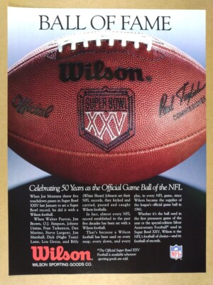 1991 Wilson Footballs Official Game Ball of the NFL vintage print Ad | eBay