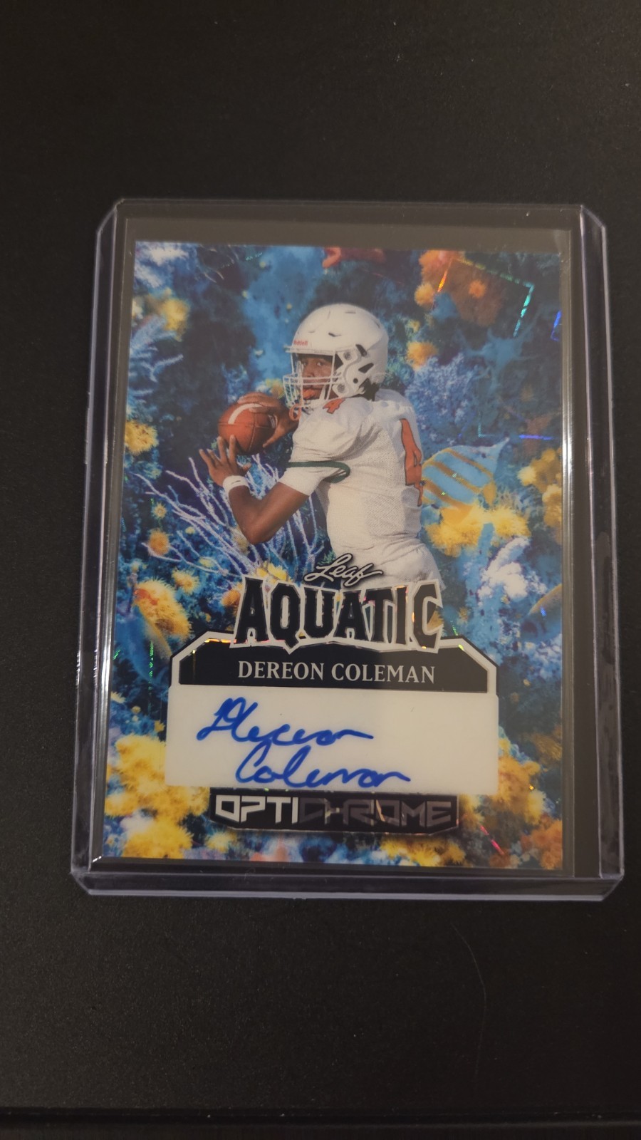 Dereon Coleman 2025 Leaf Optichrome #A-DC3 Aquatic Autographs - Lava ...