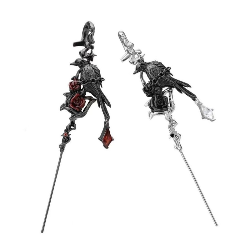 Stylish Crow Ear Piercings for Trendsetters Rose and Black Crow Ear ...