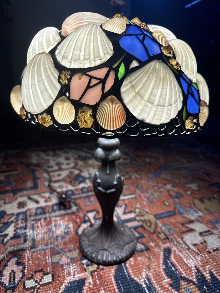 Vintage Richard Hoosin Natural Sea Shell Tiffany Style Lamp Signed ...