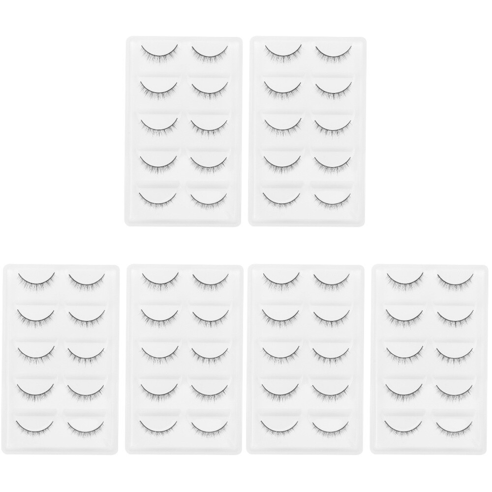 10Pairs of Waterproof Fake Eyelashes Fiber Eyelashes Beauty Decorative ...