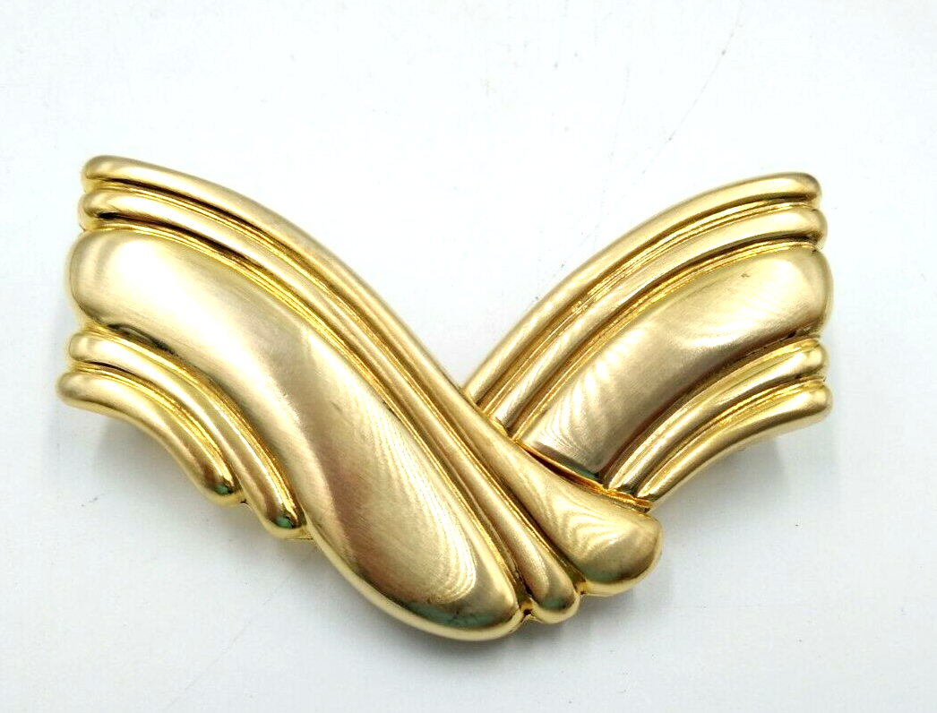 Vintage Gold Tone Beautiful 2-Piece Interlocking Belt Buckle Fits Up to ...
