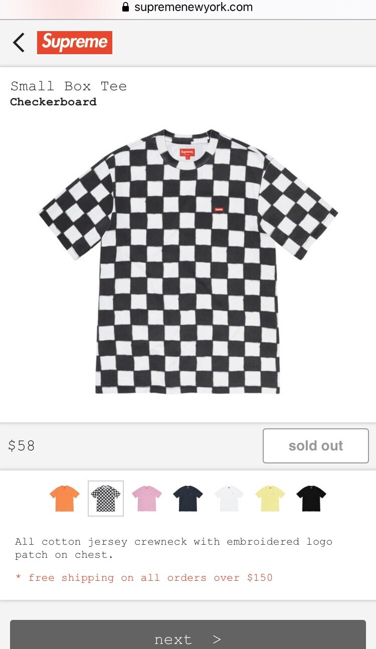 Supreme Small Box Logo Tee Checkered Size M Brand New 100% Authentic ...
