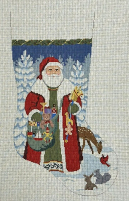 Susan Roberts Woodland Santa 3230 Hand Painted Needlepoint Canvas ...