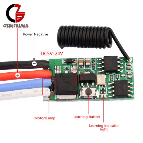 5A Wireless Remote Control DC Motor Speed Controller PWM Speed Dimming ...