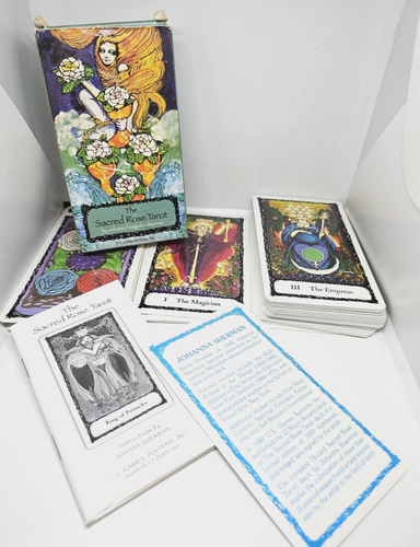 Sacred Rose Tarot Deck 78 Johanna Sherman COMPLETE w Instructions 1982 ...
