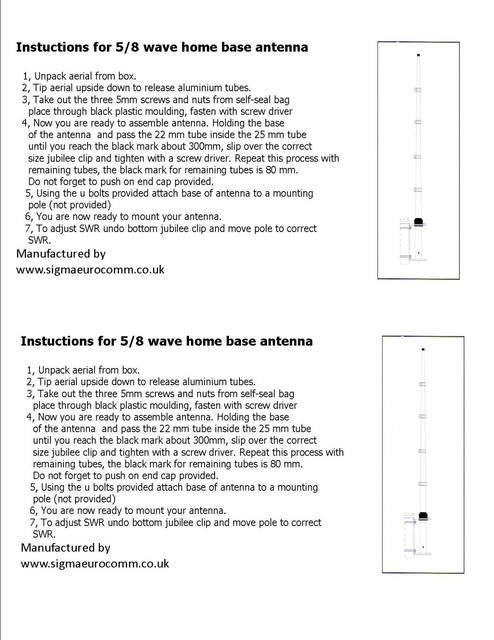 Sigma Venom 5/8 Silver Rod CB Base Station Antena for sale online | eBay