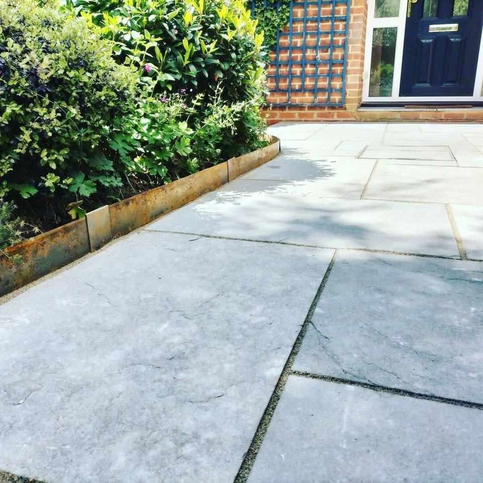 lawn edging, 150 mm Corten steel edging, rusty edging, path edging ...