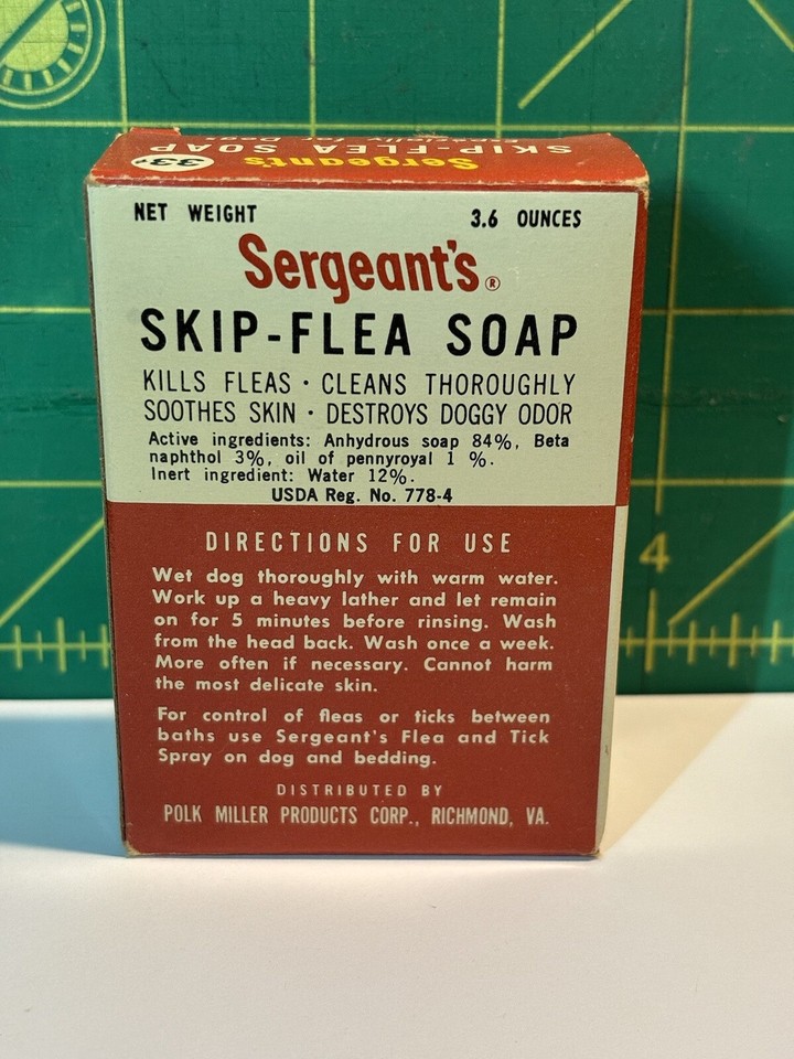 Vintage 1950s Sergeants Skip Flea Soap Bar In Box Dog Never Opened | eBay