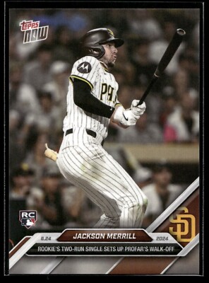 2024 MLB Topps Now Jackson Merrill ROOKIE CARD SP San Diego Padres #343 ...