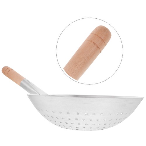 1pc Stainless Steel Wire Colander Wooden Handle Strainer Kitchen Supply ...