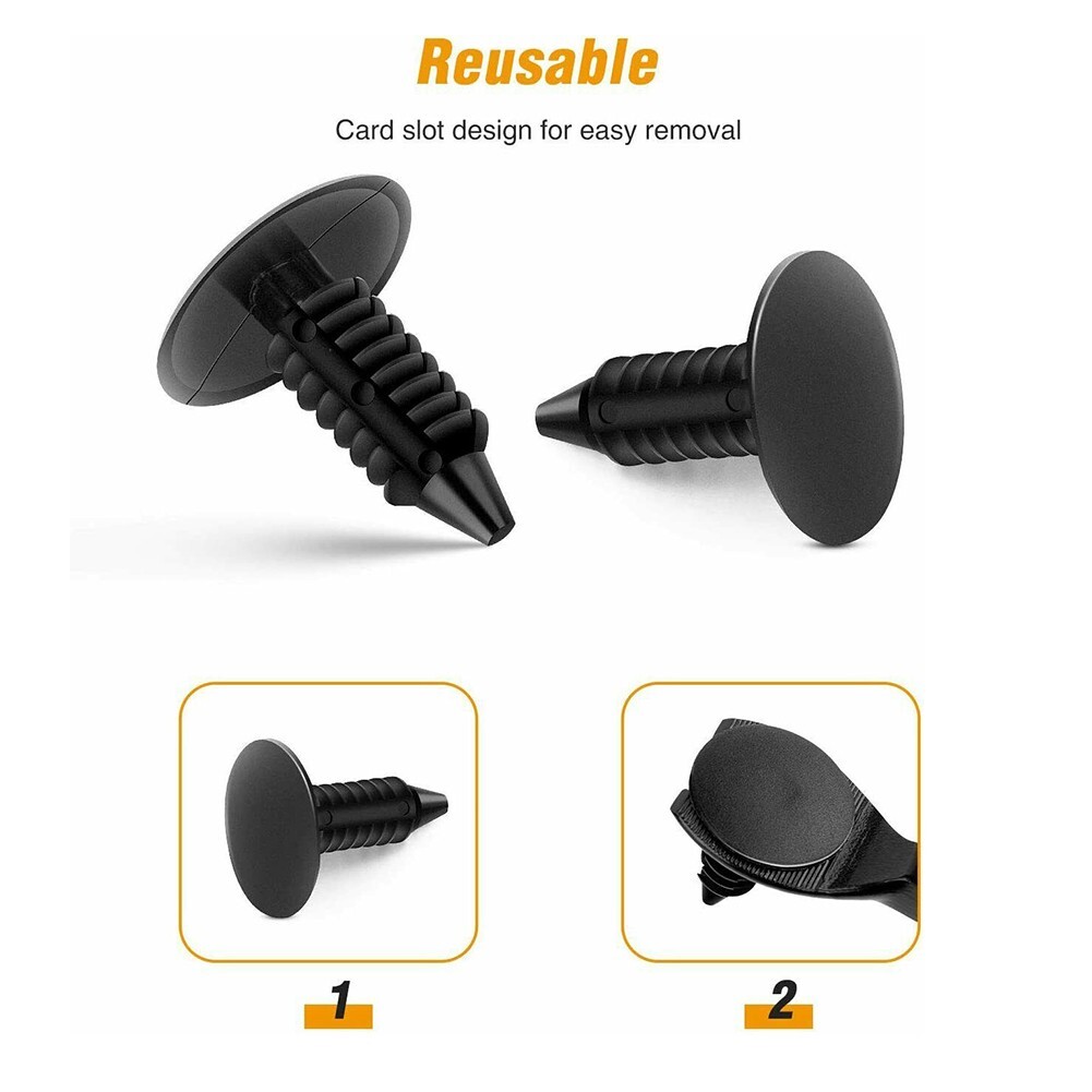 Retainer Plastic Clips Rivets Universal 100Pcs Accessory Fastener ...