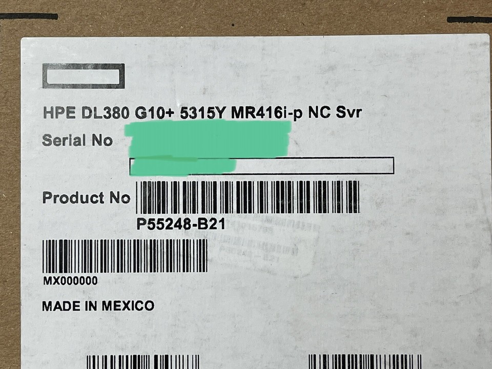 HPE DL380 Gen10+Plus Xeon 5315Y 8C 32GB 8SFF MR416i-p 800W PSU SATA/SAS ...