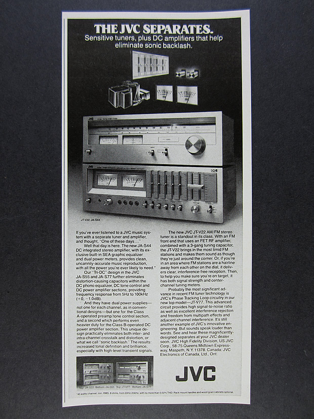 1978 JVC JA-S44 Stereo Amplifier & JT-V22 Tuner photo vintage print Ad ...