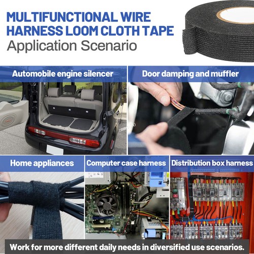 4 Rolls Wire Loom Harness Insulation Tape Cloth Wrap Protection Heat ...